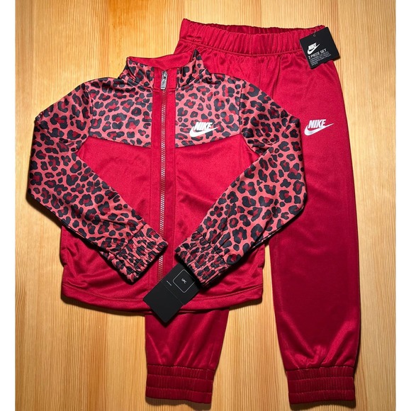Nike | Matching Sets | Nike Girls Leopard Print Tricot Tracksuit Set ...
